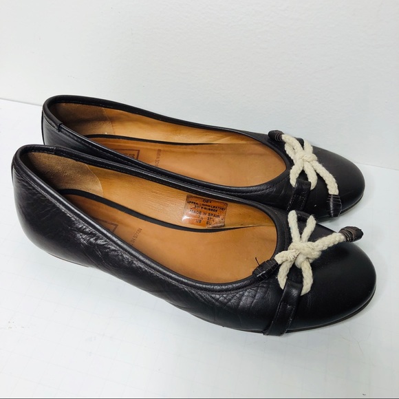 Hunter | Shoes | Hunter Brown Leather Ballet Flats Bow 75 | Poshmark